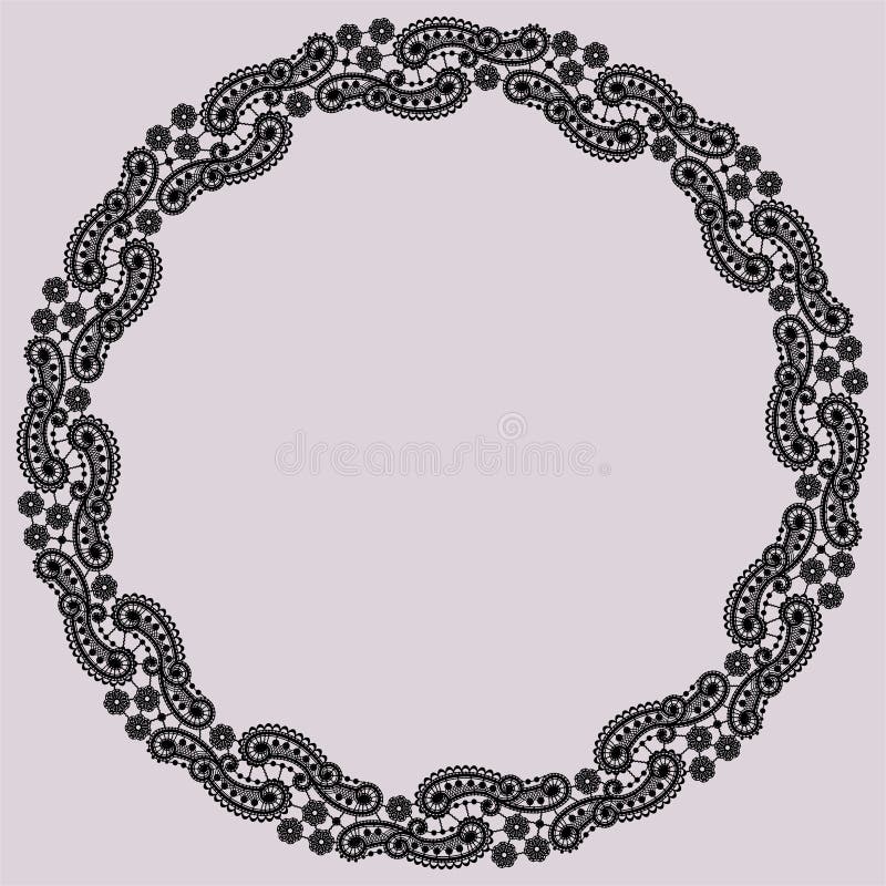 Circle Frame. Lace Vector Background Stock Vector - Illustration of ...