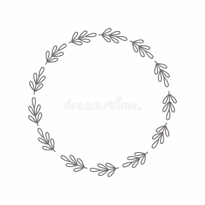 Circle frame leaves stock illustration. Illustration of decorative ...