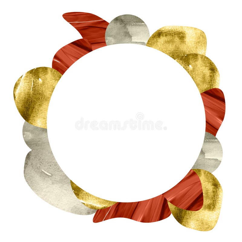 Circle Frame Made of Abstract Spots Watercolor Illustration Stock ...