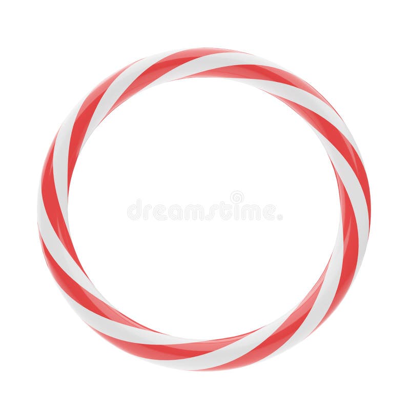 Circle Frame Made from Candy Cane Lollipop. Isolated on White ...