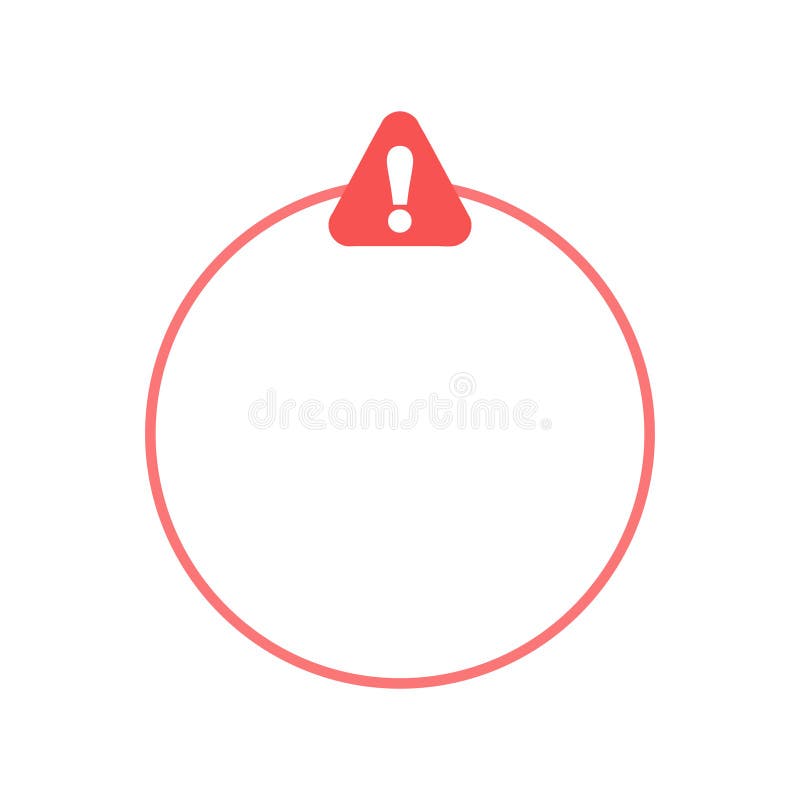 Circle Frame with Red Exclamation Mark Stock Vector - Illustration of ...