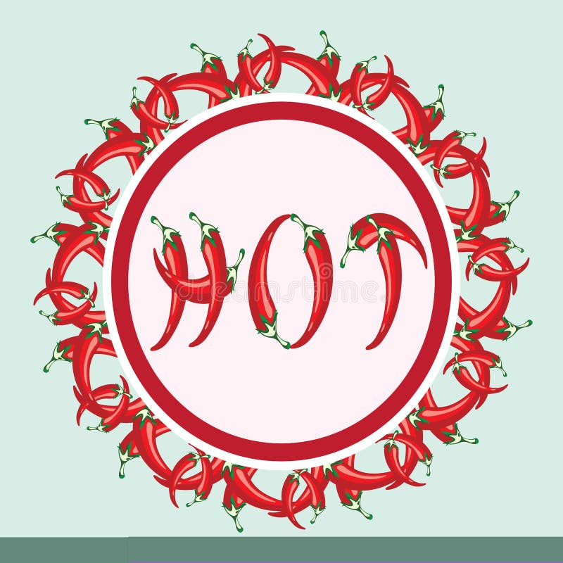 Circle Frame Red Hot Pepper Original Design Card. Vector. Eps. Stock ...