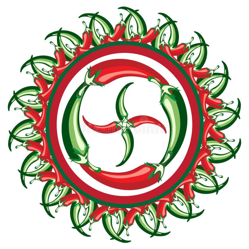 Circle Frame Red Hot Pepper Original Design Card. Vector. Eps. Stock ...