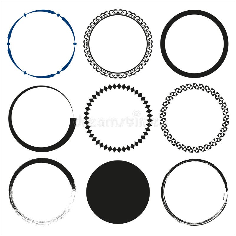 Circle Frame Set. Round Frame Set. Vector Illustration. EPS 10 Stock ...