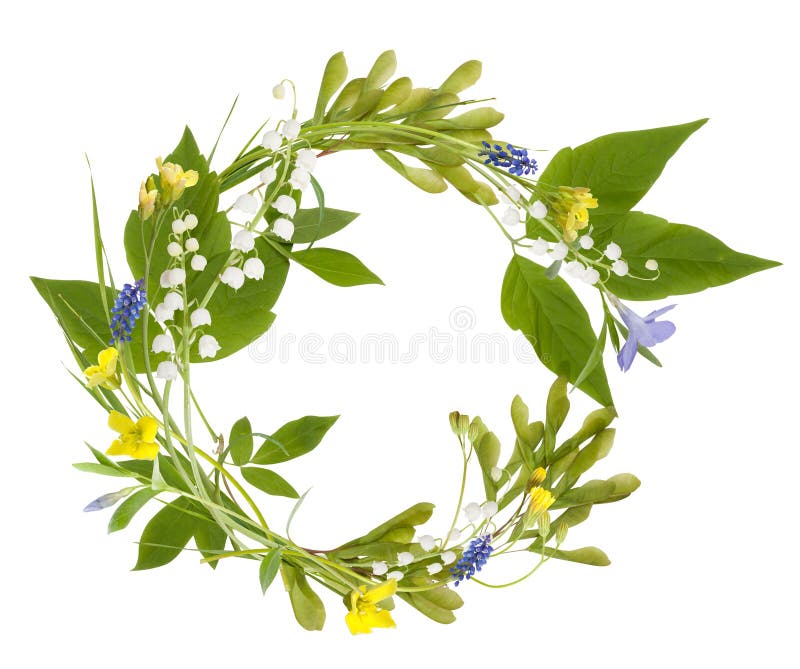 Circle Frame from Spring Flowers Stock Photo - Image of botany, border ...