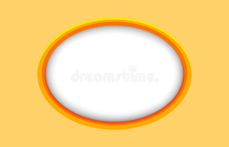 Circle Frame White on Bright Orange for Banner, Banner Frame Ellipse ...