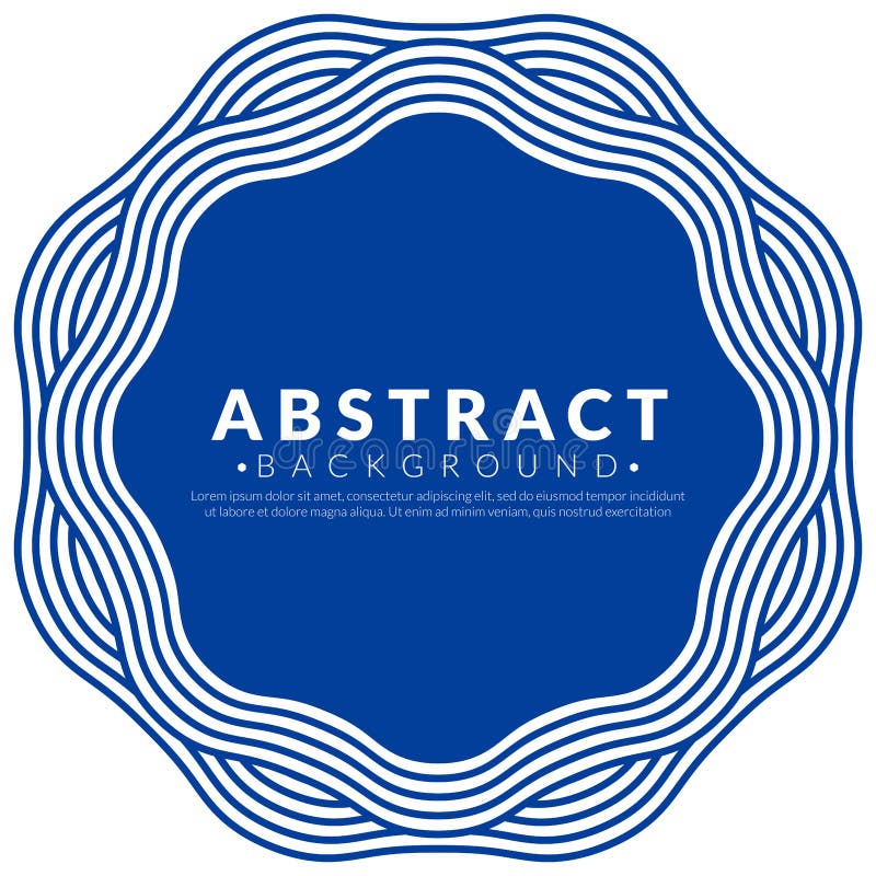 Circle Frames with Blue Wave Patterns Isolated on White Background ...