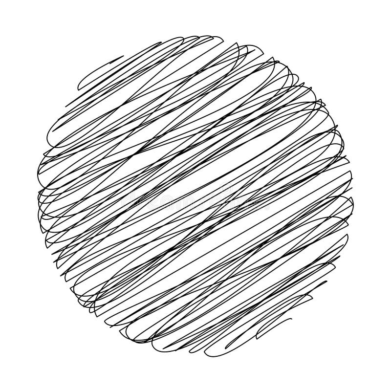 Circle Freehand Drawing, Hand Drawn Scribble, Doodle, Sketch Shape ...