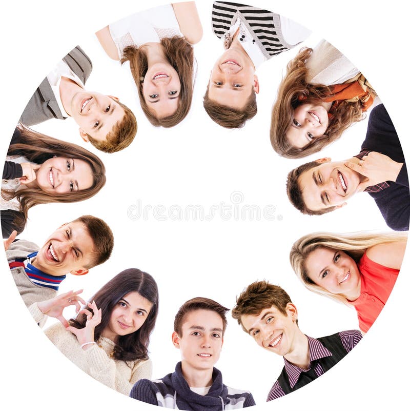 Circle of happy teenagers stock image. Image of casual - 31768935