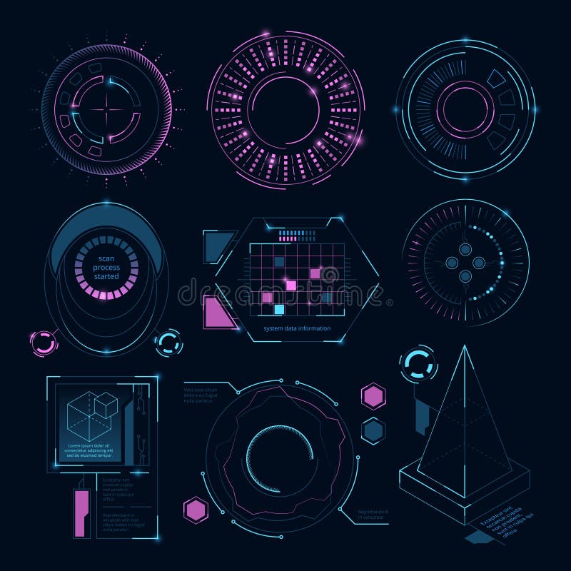 Circle Futuristic Shapes for Digital Web Interface. Hud Sci Fi Symbols ... Circle Futuristic Shapes for Digital Web Interface. Hud Sci Fi Symbols ...