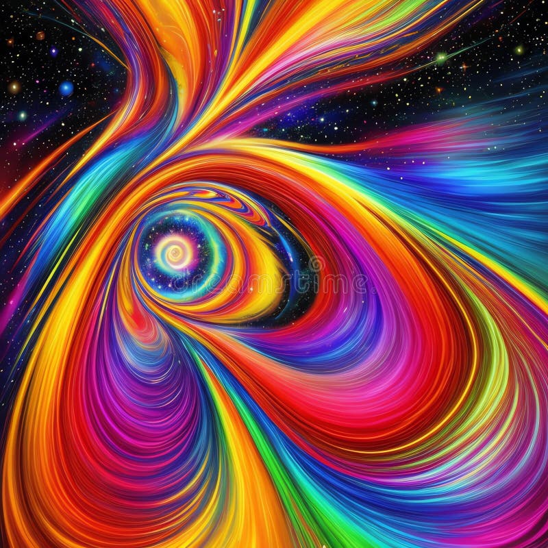 Circle of the Galaxy Fire Colorful Background Generative AI Stock ...