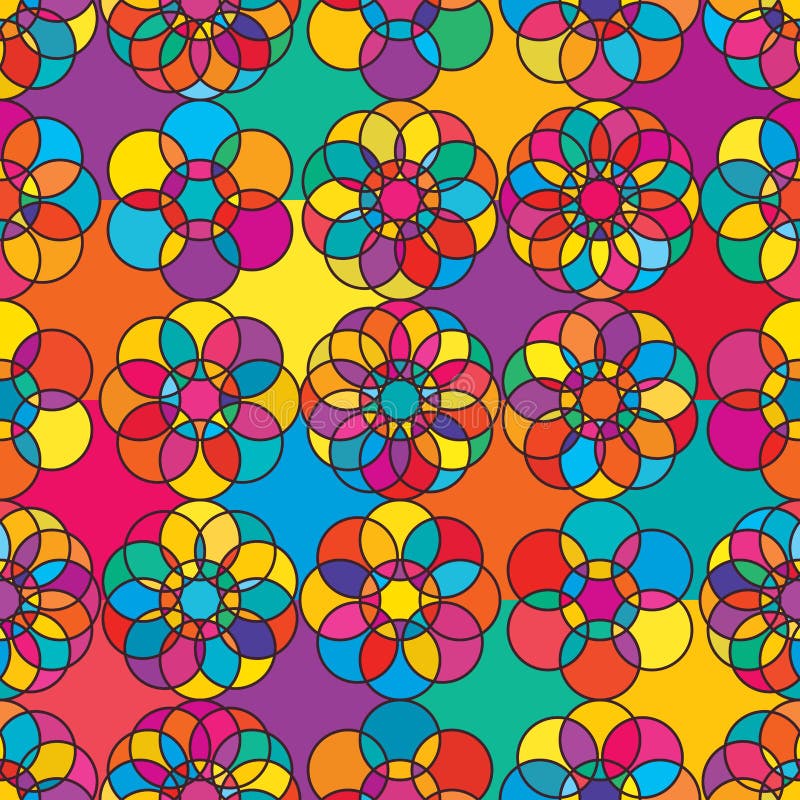 Circle Geo Circle Symmetric Colorful Seamless Pattern Stock Vector ...