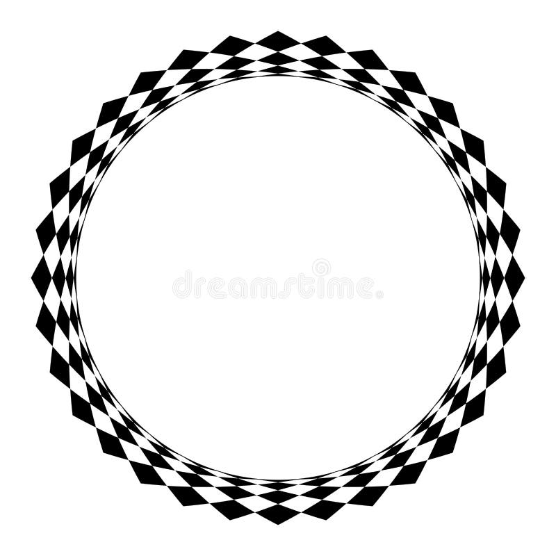 Circle Geometric Abstract Black White for Background, Art Line Black ...