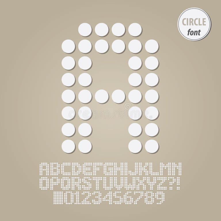 Circle Geometric Alphabet and Digit Vector Stock Vector - Illustration ...