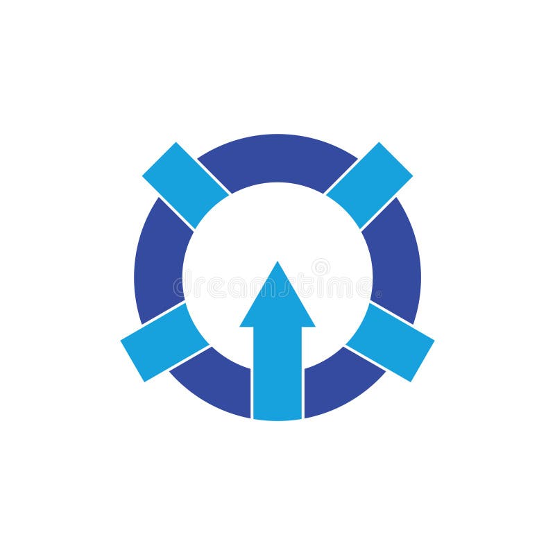 Circle Geometric Arrow Up Logo Vector Stock Vector - Illustration of ...