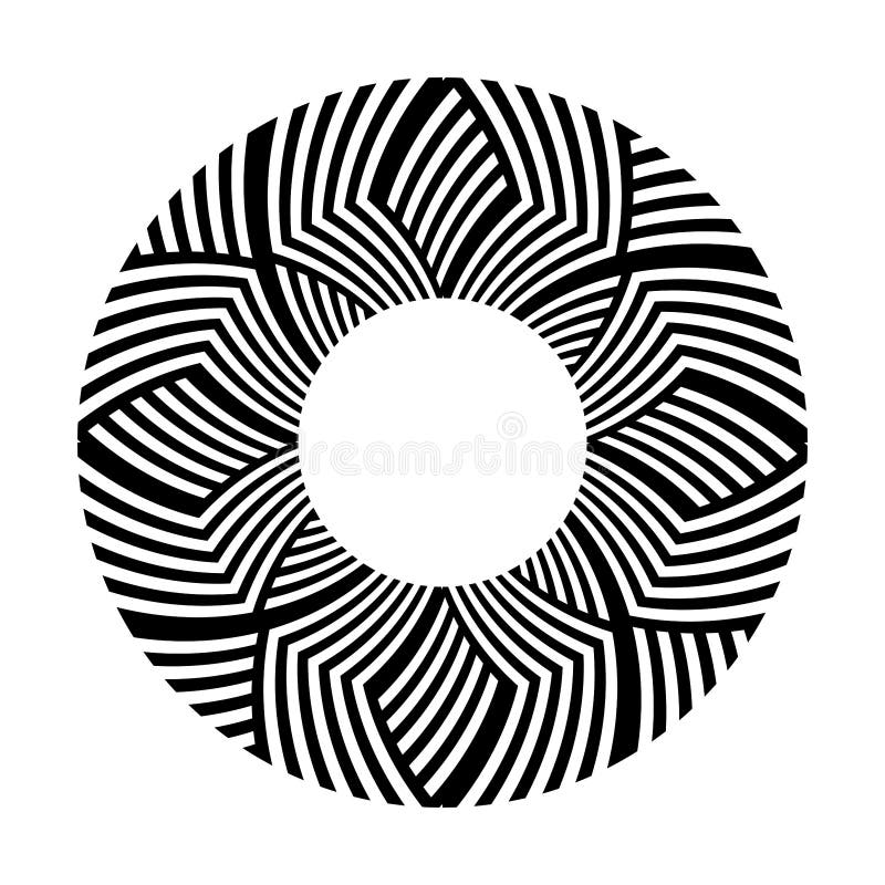 Circle Geometric Design Element. Striped Lines Pattern Stock Vector ...