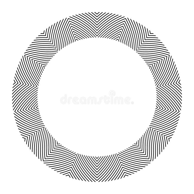 Circle Geometric Lines Pattern for Decorative Round Frame Stock Vector ...