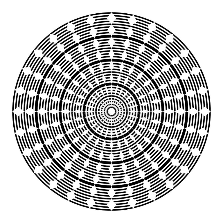 Circle Geometric Pattern. Abstract Rotation Circular Design Element ...