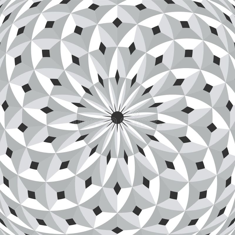 Circle Geometric Pattern. 3d Illusion Stock Vector - Illustration of ...