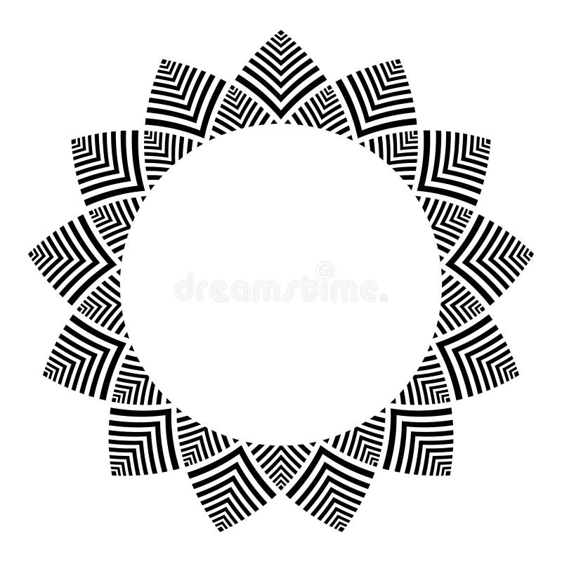 Circle Geometric Pattern for Decorative Round Frame Stock Vector ...