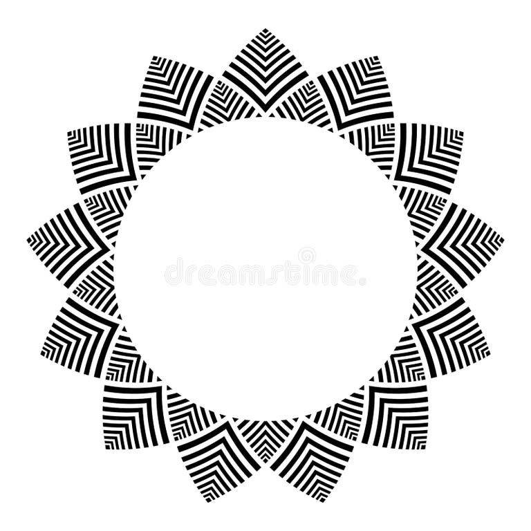 Circle Geometric Pattern for Decorative Round Frame Stock Vector ...