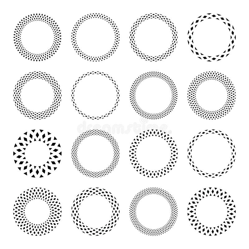 Circle Geometric Patterns for Decorative Round Frames Stock Vector ...