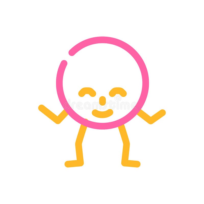 Circle Geometric Shape Character Color Icon Vector Illustration Stock ...