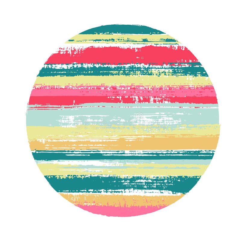 Circle Geometric Shape of Horizontal Stripes with Paint Textire. Logo ...