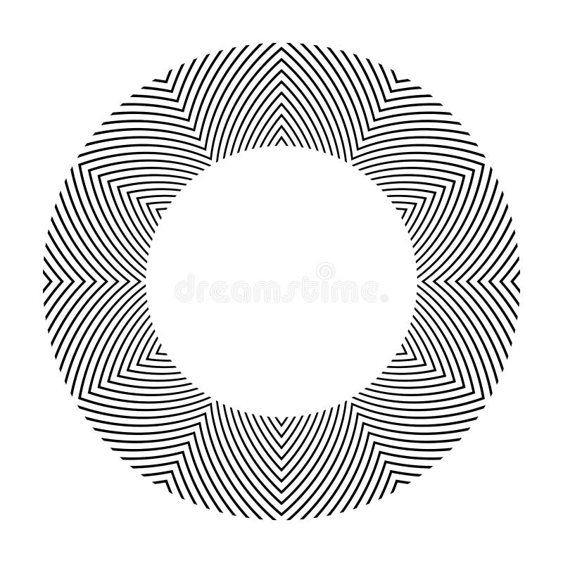 Circle Geometric Lines Pattern for Decorative Round Frame Stock Vector ...