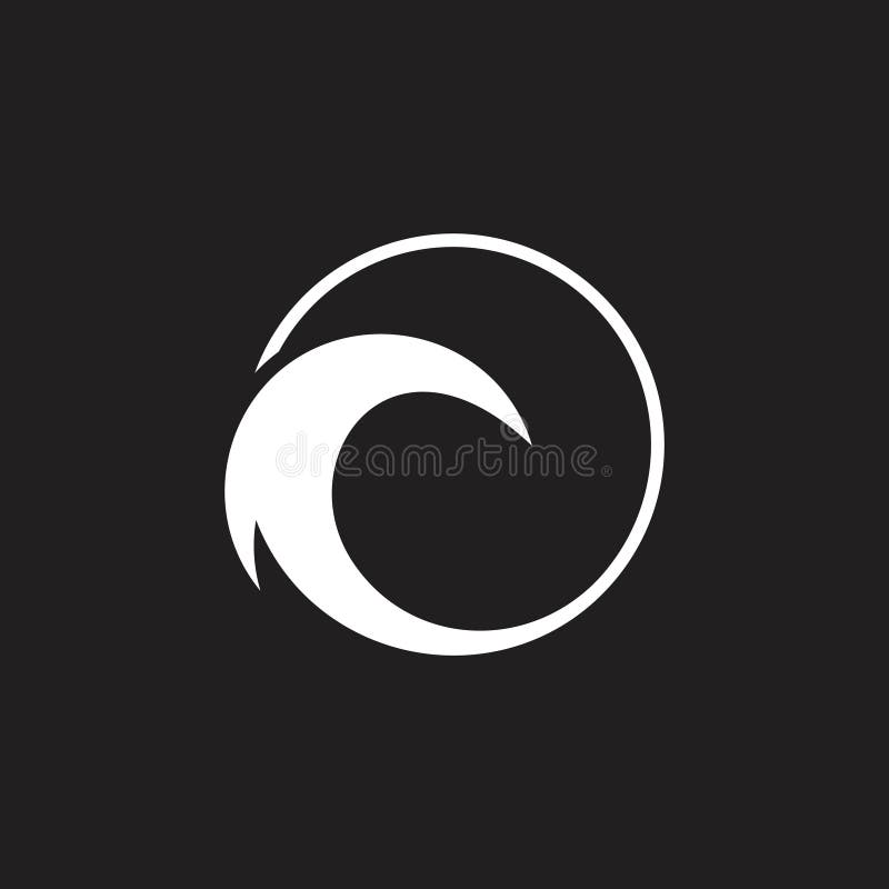 Circle Geometric Waves Silhouette Circle Frame Logo Vector Stock Vector ...