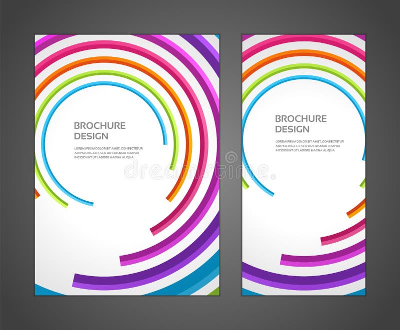 Circle Geometry Isometric Stripes Rainbow Abstract Booklet Brochure Set ...