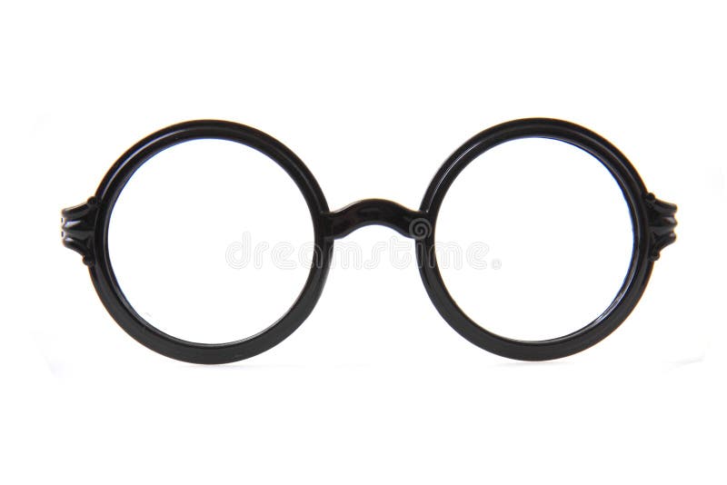 Circle Glasses on a White Background. Stock Image - Image of model ...