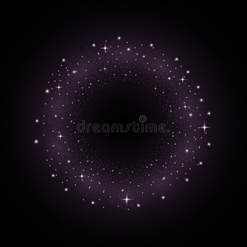 Circle of Glitter Particles, Golden Color Stock Vector - Illustration ...