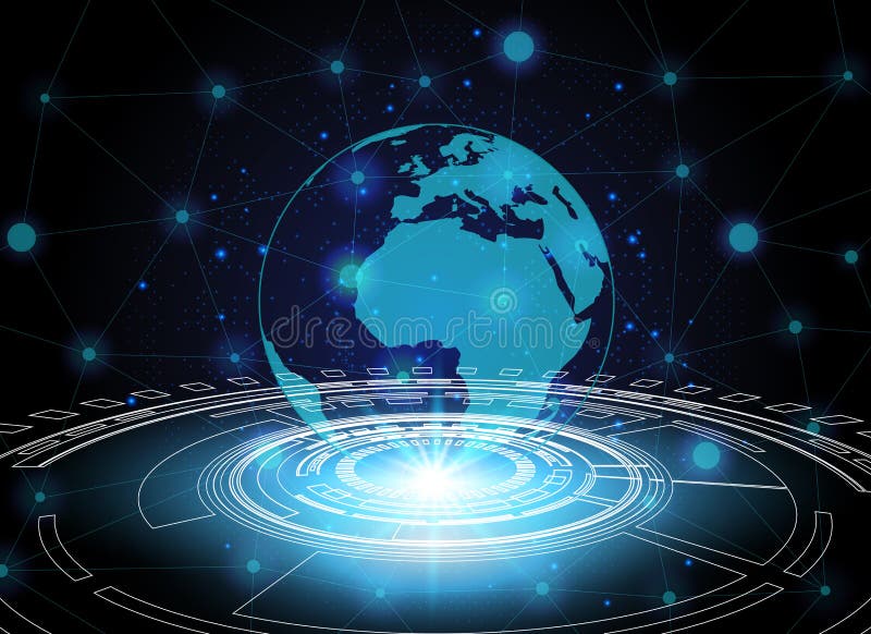 Circle and Global Network Technology Background, Abstract Techno Stock ...