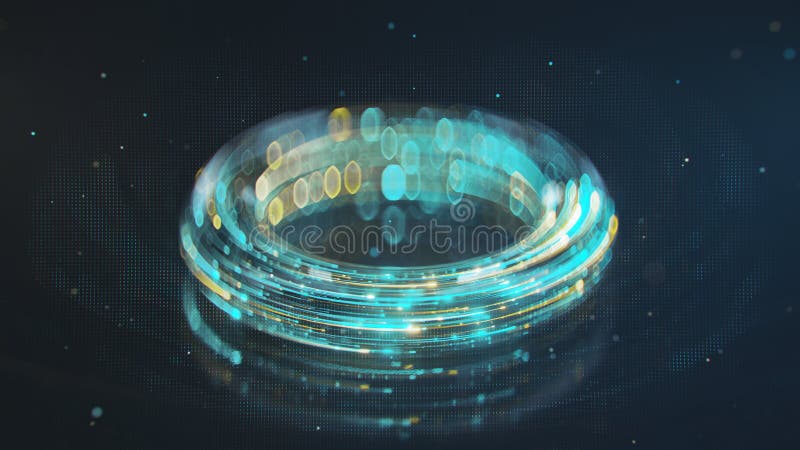 Circle of Glowing Lines Represents Data Stream 3D Render Stock ...