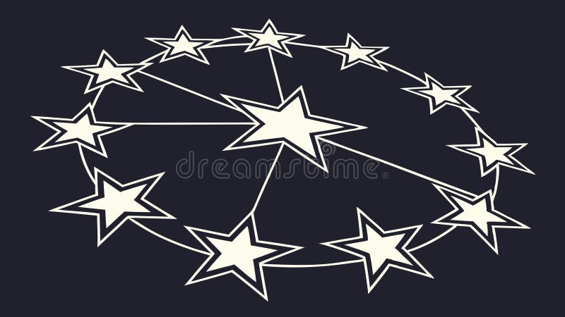 Circle of Glowing Stars in a Dark Sky, Celestial Pattern Design Vector ...