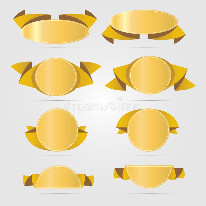 Circle gold banners vector stock vector. Illustration of icon - 71238256
