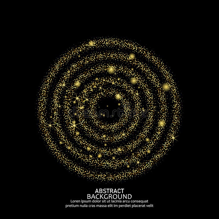 Circle Gold Dots Frame Border with Place for Text. Vector Round ...