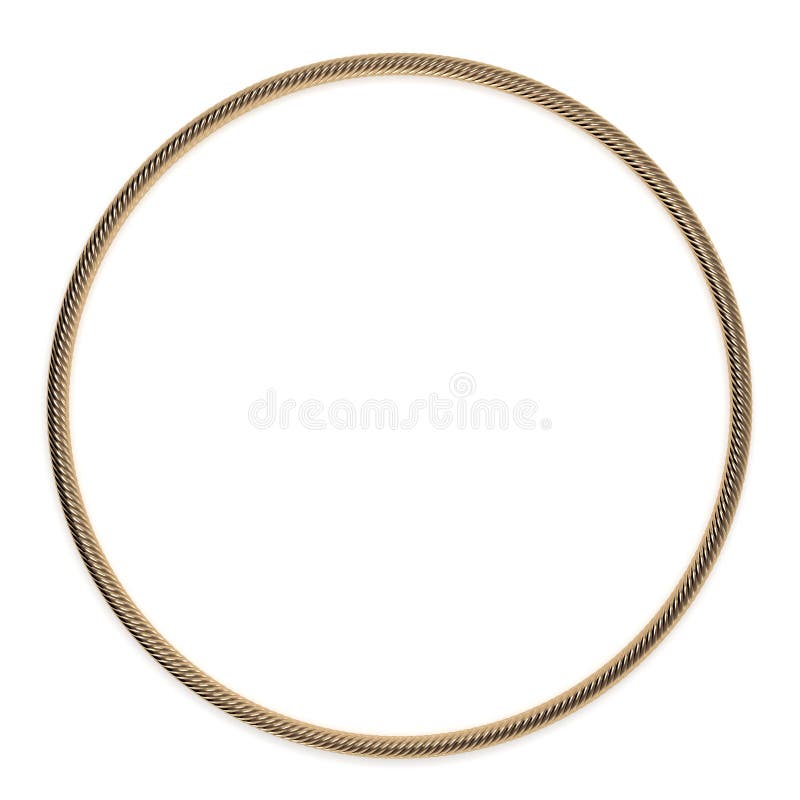 Circle Gold Rope 3d Rendering Stock Illustration - Illustration of ...
