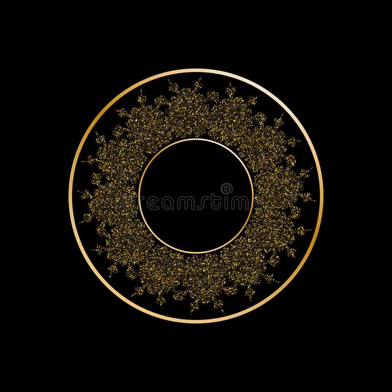 Circle of Golden Frame, Frame in the Form of a Circle of Golden Fine ...