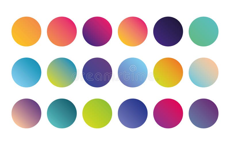 Circle Gradient Button. Rounded Holographic Sphere, Abstract Multicolor ...