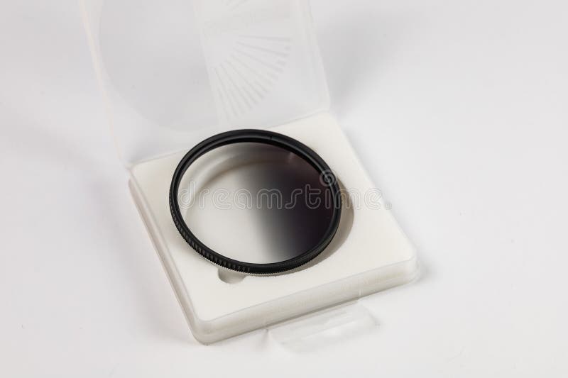 Circle Graduated Filter ND16 Lying on the Foam of White Box Stock Photo ...
