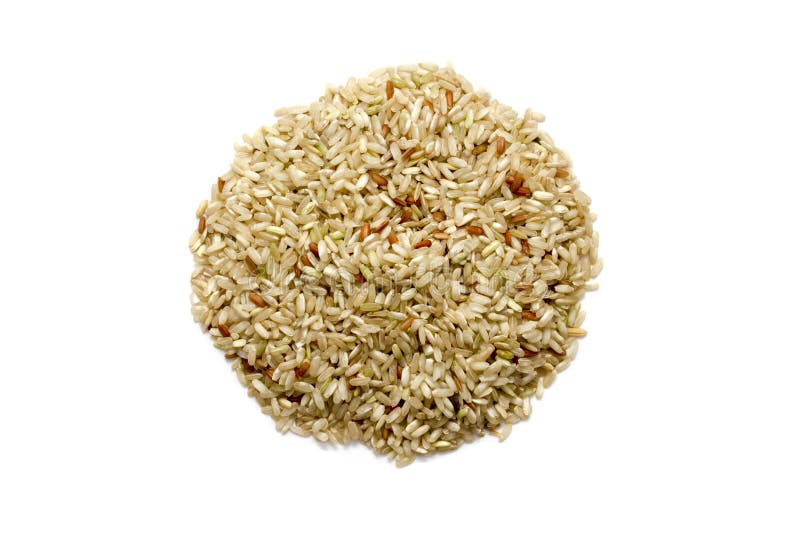 Circle of Grain Rice Isolated, White Background Stock Image - Image of ...