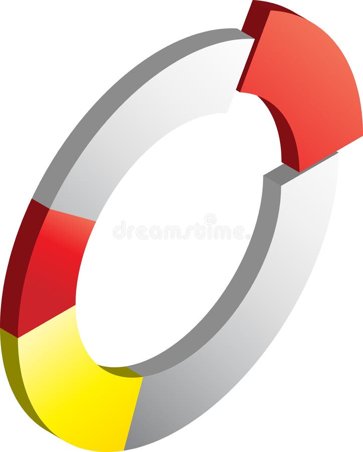 Circle Graph Illustration in 3D Isometric Style Stock Vector ...
