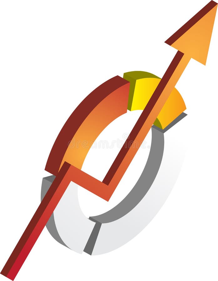 Circle Graph Illustration in 3D Isometric Style Stock Vector ...