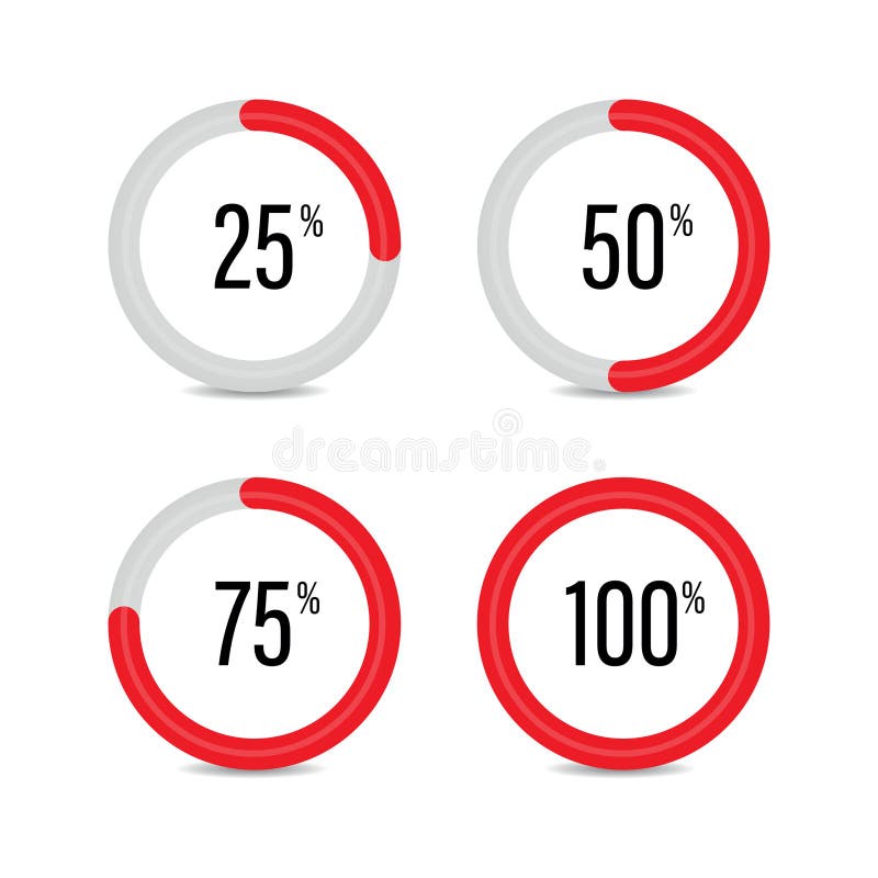 Circle Graph Percent Red Template Stock Vector - Illustration of info ...