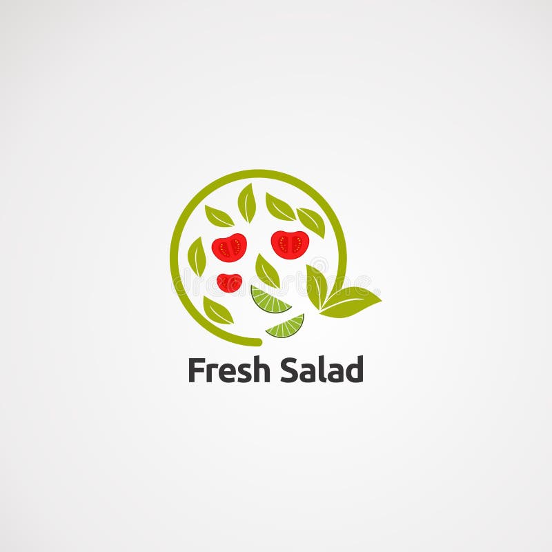 Circle Green Fresh Salad Logo Vector, Icon, Element, and Template for ...