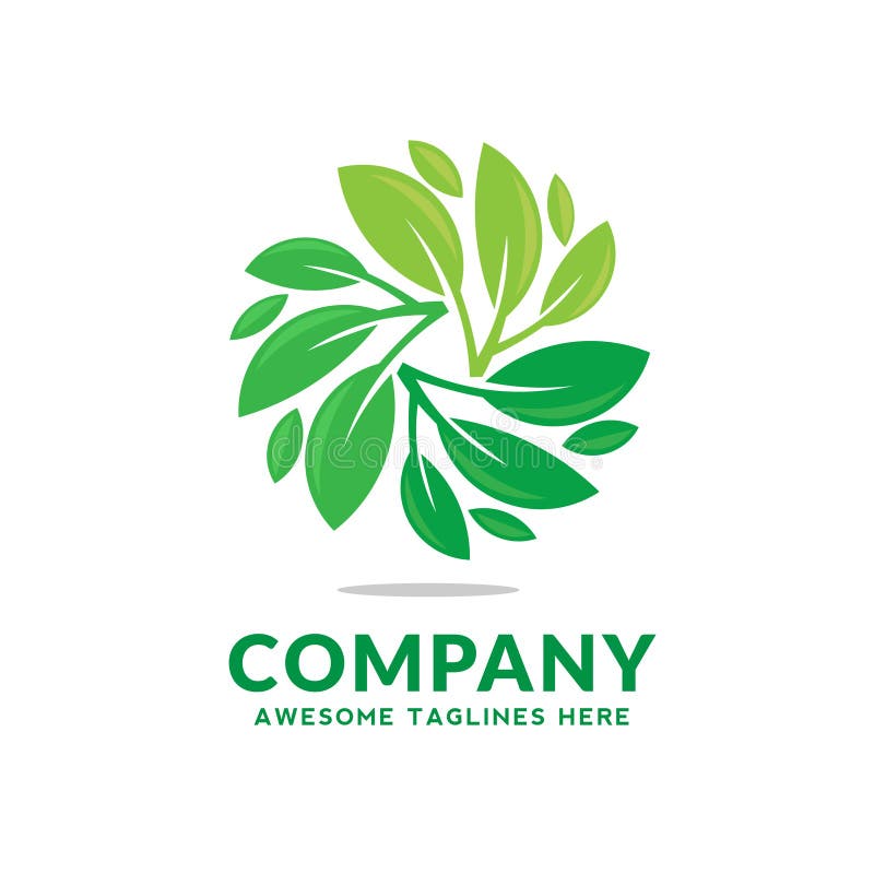 Creative Circle Green Leaf Ecology Nature Logo Stock Vector ...