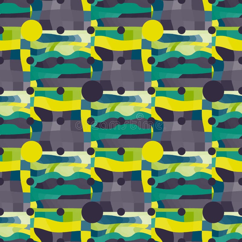 Circle Grid and Irregular Backdrop Seamless Pattern Stock Vector ...