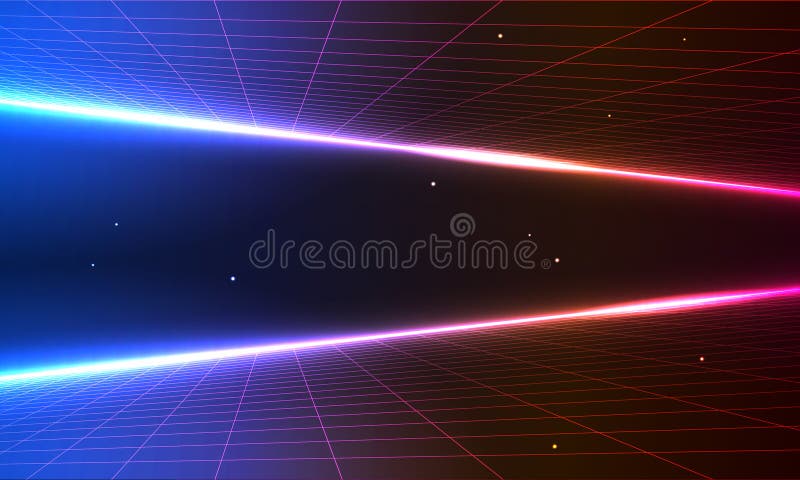 Synthwave Wireframe Net Illustration. Abstract Digital Background Stock ...